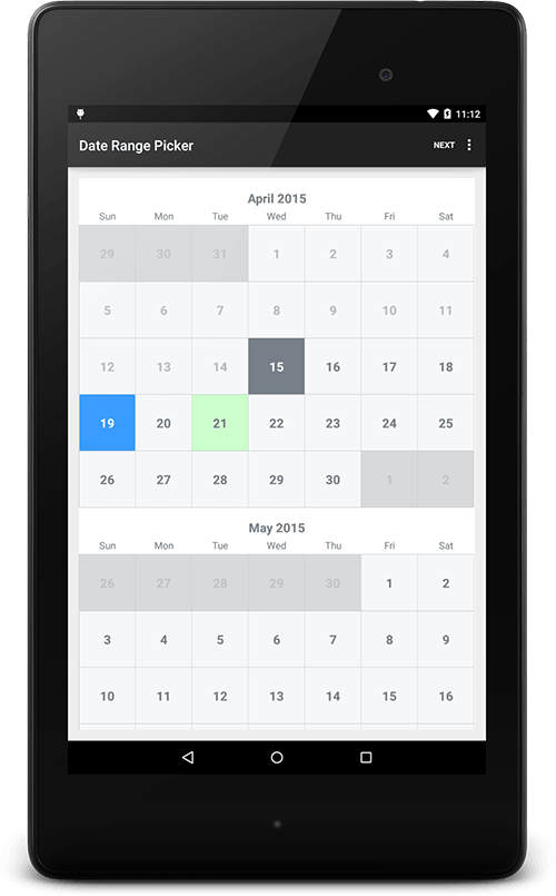 Android Date Range Picker Truiton