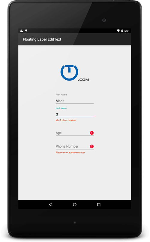 Android Floating Label Edittext Truiton